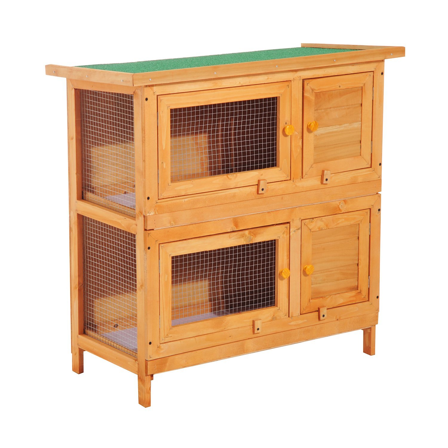 Gabbia per Conigli Conigliera da Esterno in Legno di Abete 90x45x90 cm