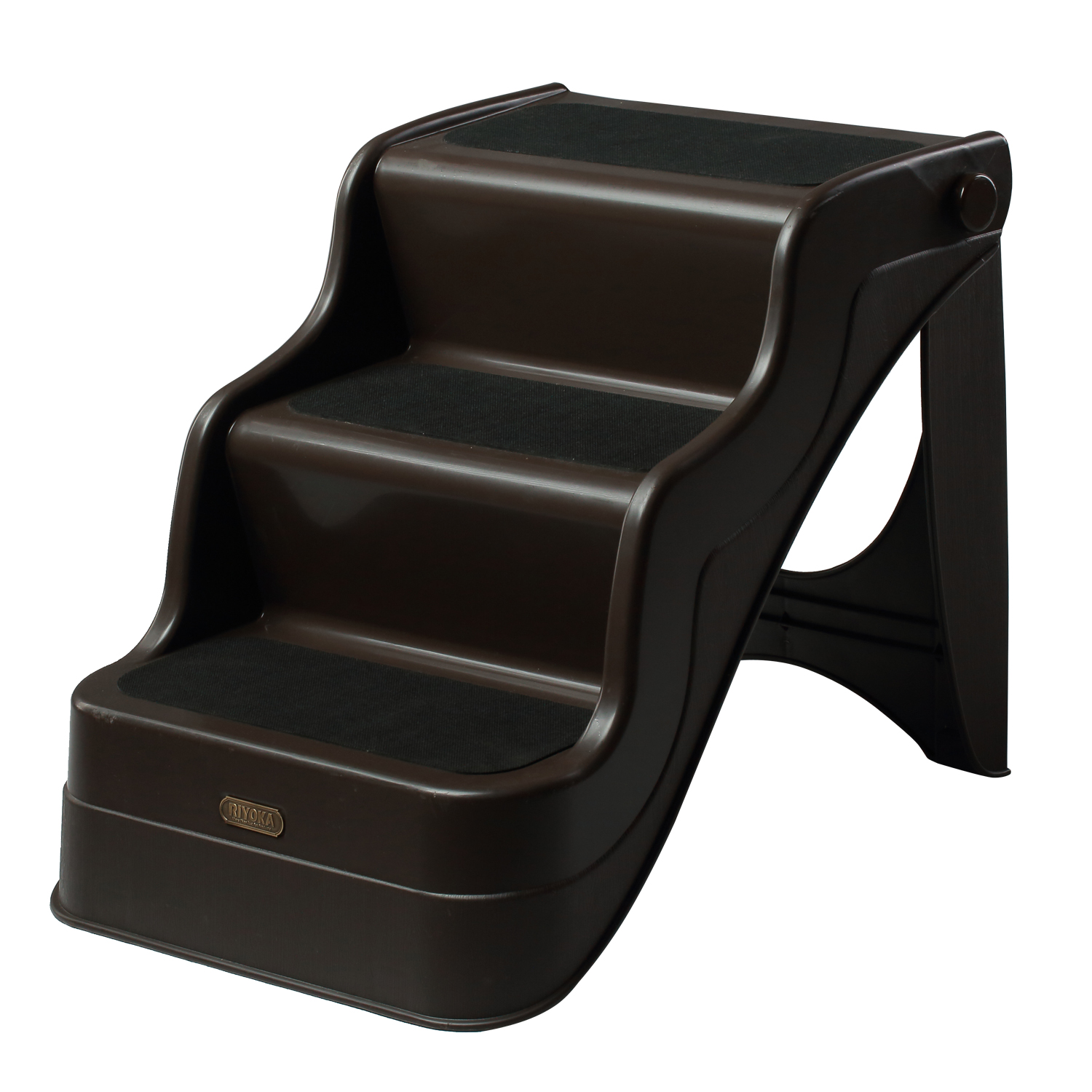 Scaletta Pieghevole 3 Gradini per Animali Domestici Marrone 49x39x39 cm