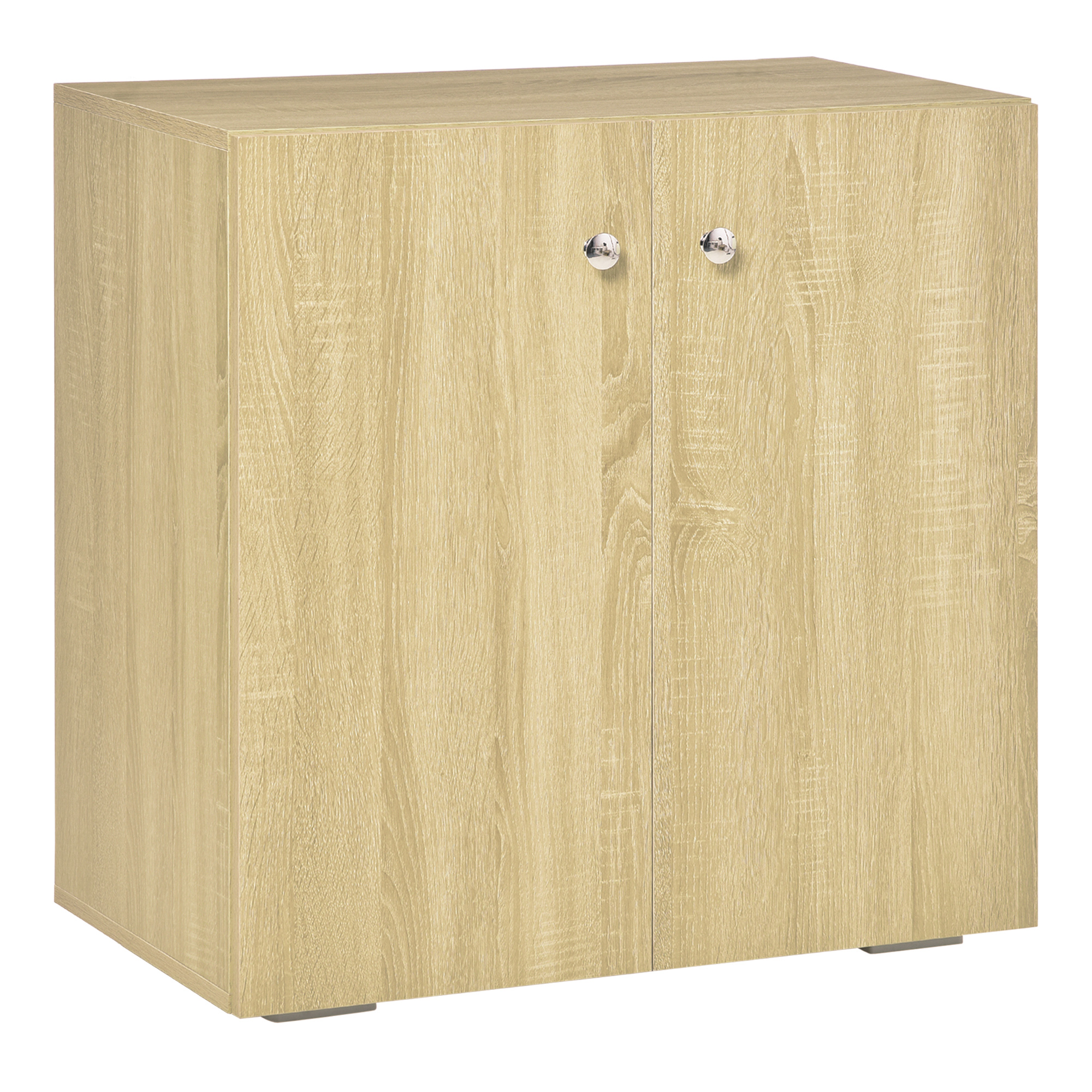 Mobiletto Multiuso 2 Ante 70x39x70 cm con Ruote in Legno