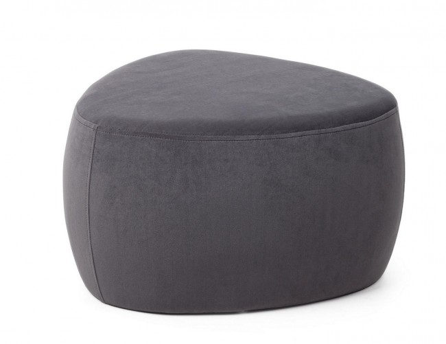 Pouf Stone Grigio Scuro L in Tessuto effetto Velluto Grigio