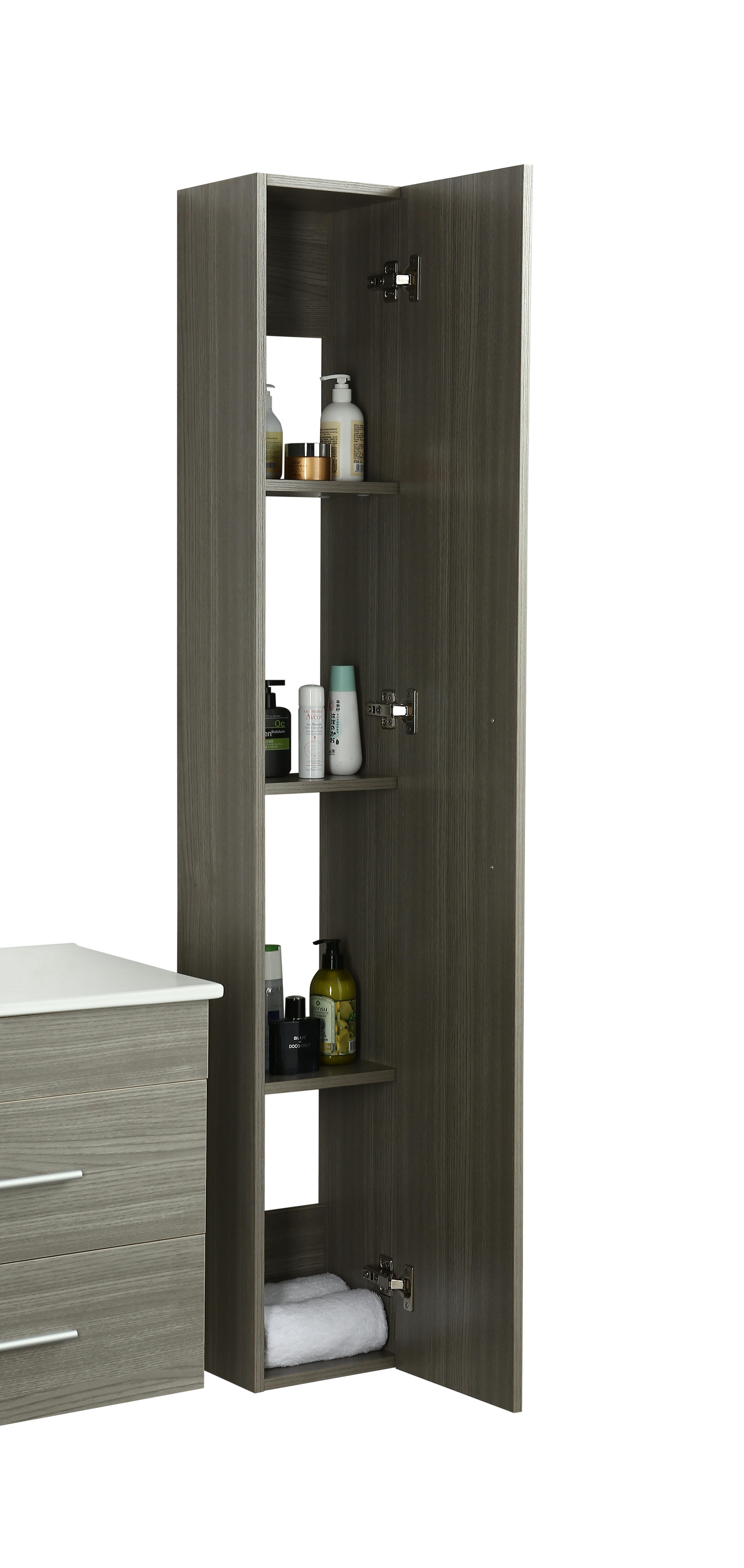 Mobile a Colonna da Bagno 25x22 cm in MDF H160 Vorich Columm Grigia