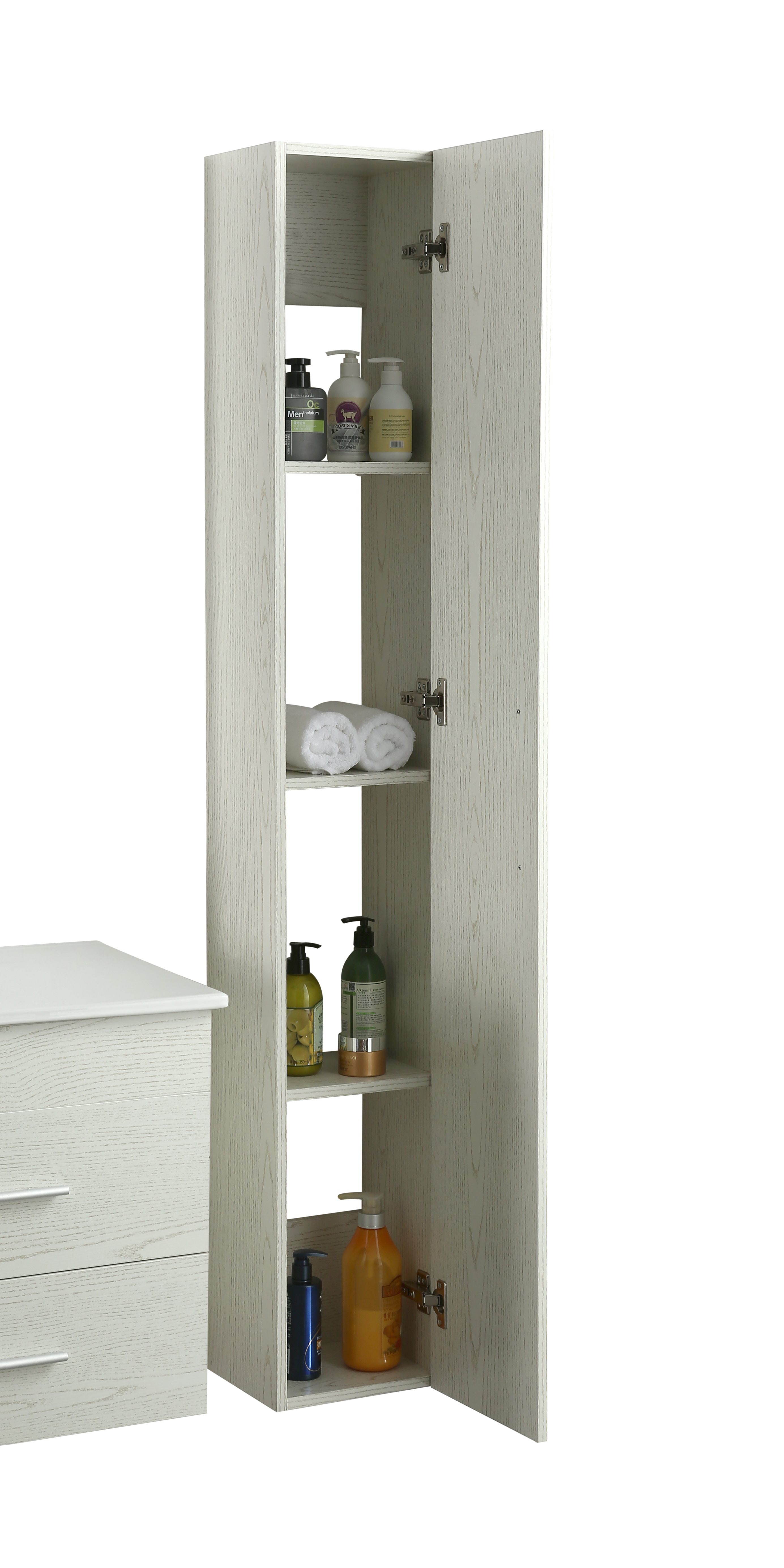 Mobile a Colonna da Bagno 25 cm in MDF H160 Vorich Columm Bianca